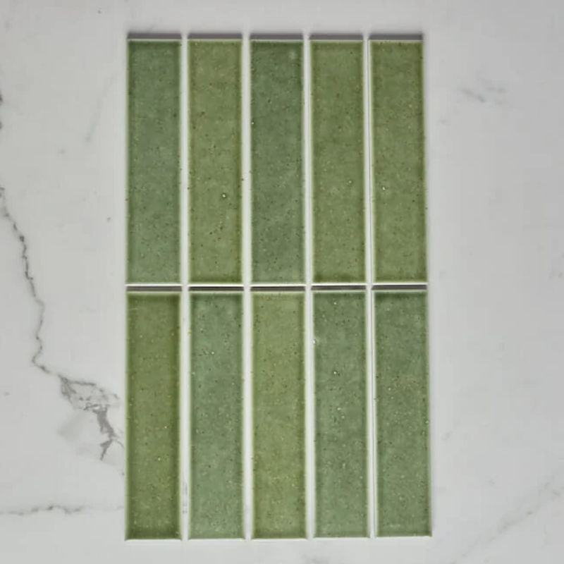 Osaka Olive Green Speckle Japanese Hand Glazed Large Finger Mosaics 45 ...