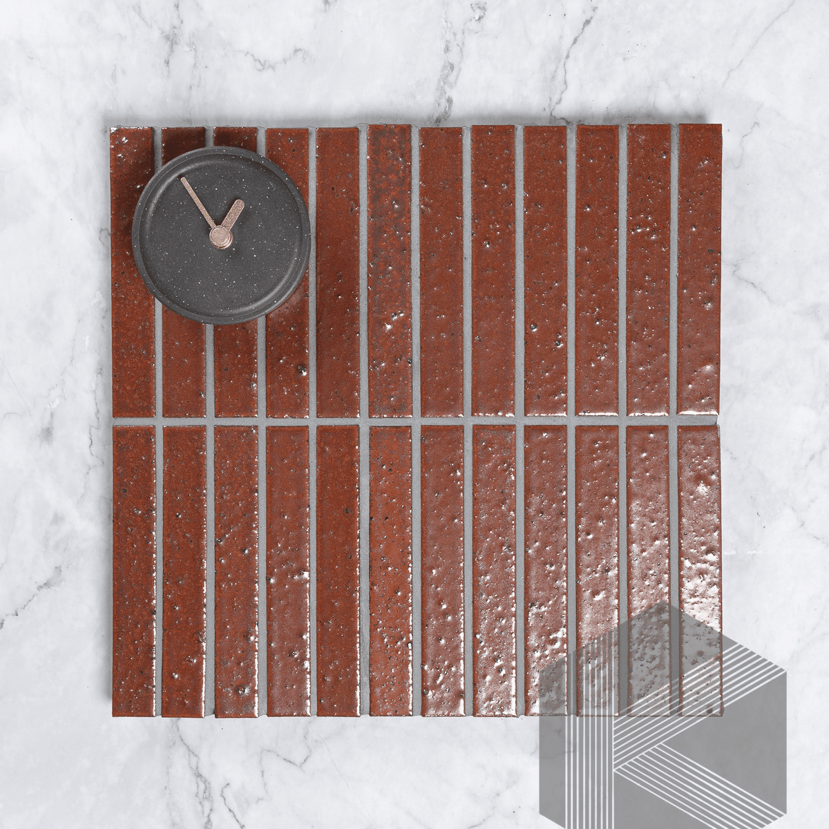 Kazoku Hatsuborder Burnt Red Japanese Hand Crafted Mosaics 23x152mm ...