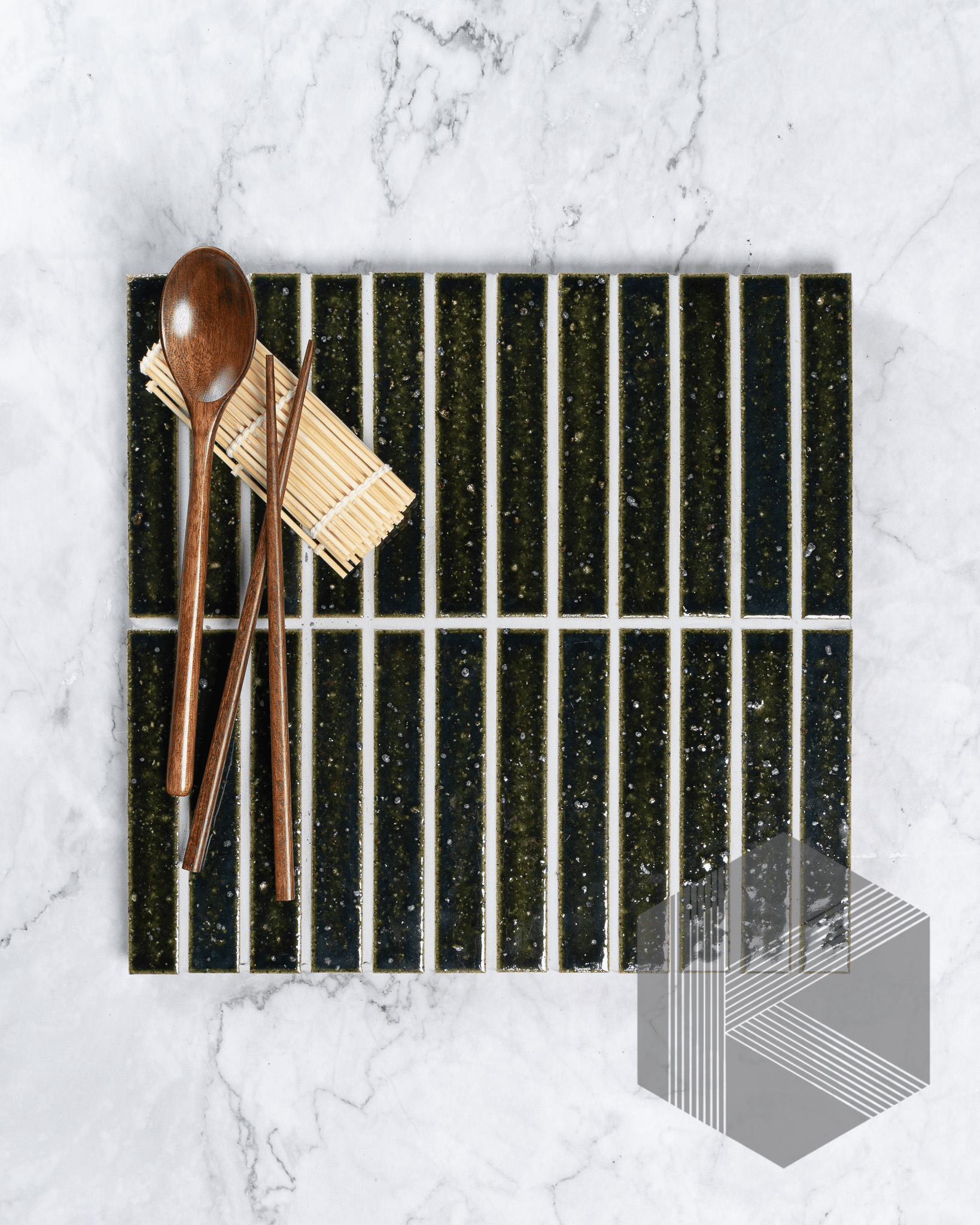 Hatsuborder Oribe Green Japanese Hand Crafted Mosaics 23x152mm – Touch ...